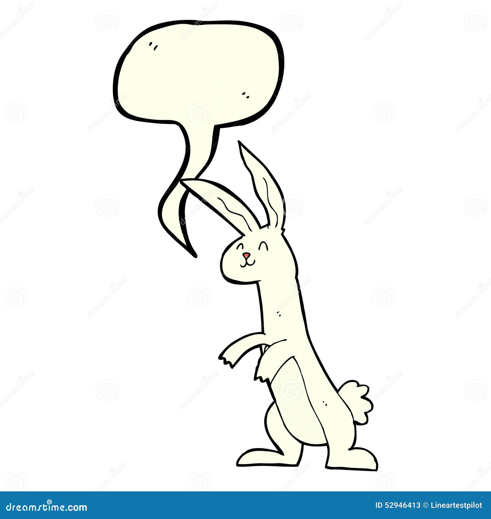 Cartoon Rabbit with Speech Bubble Stock Illustration - Illustration of ...
