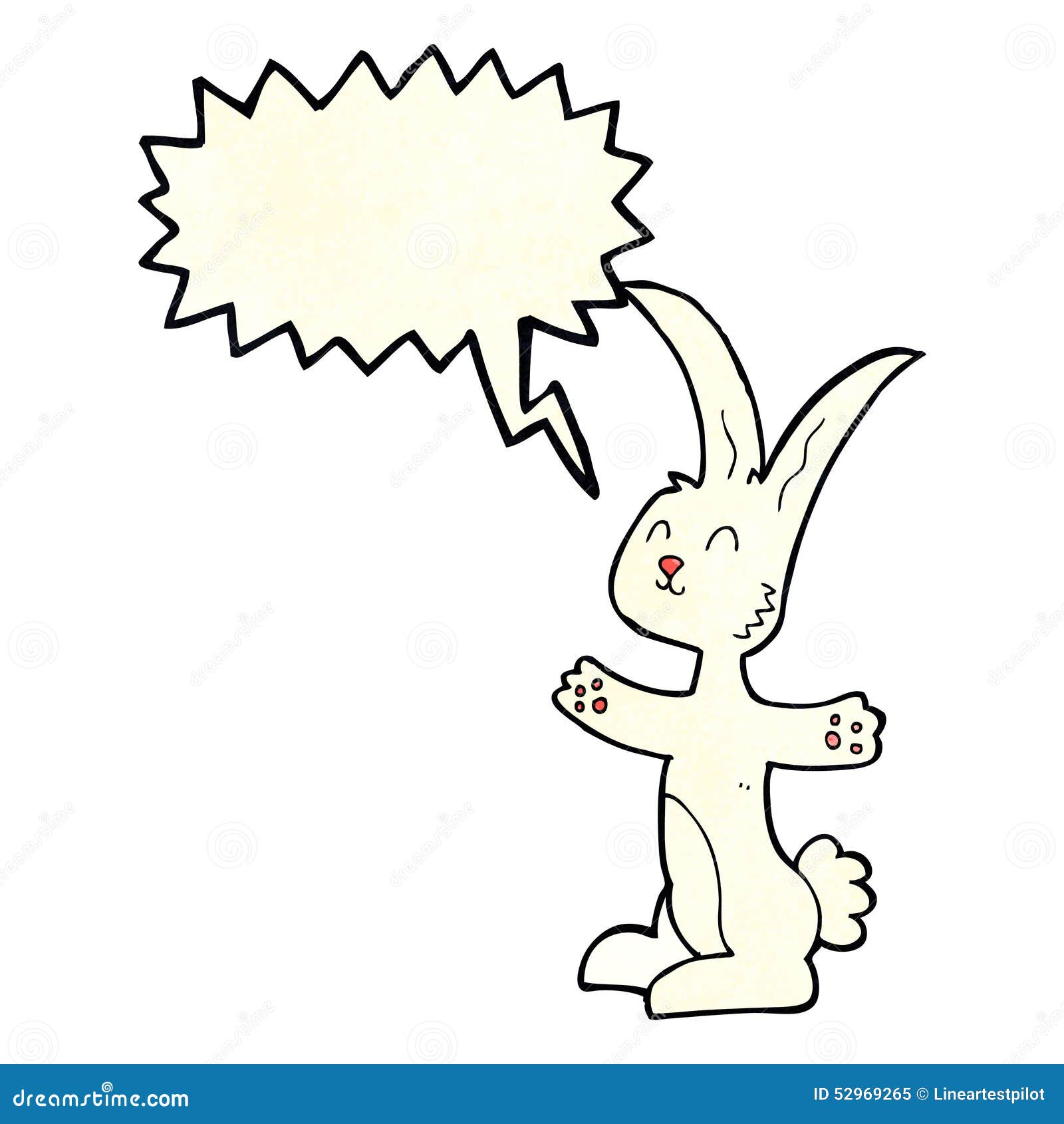 Cartoon Rabbit with Speech Bubble Stock Illustration - Illustration of ...
