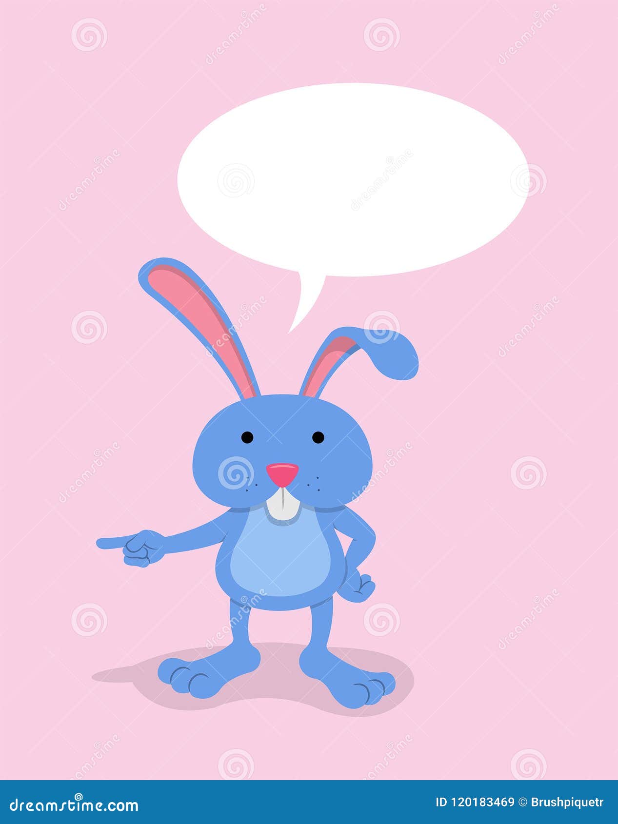 Cartoon Rabbit with Speech Bubble Stock Vector - Illustration of ...