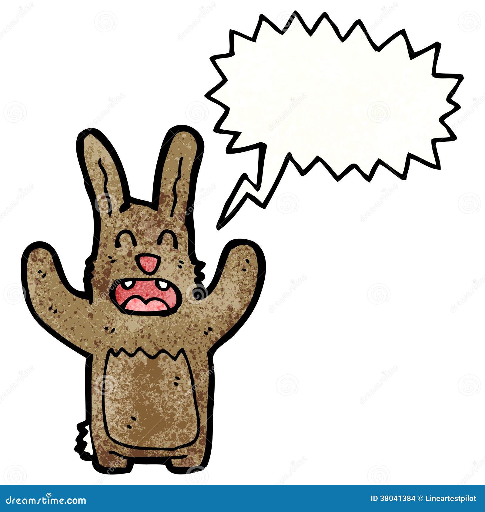 Cartoon Rabbit with Speech Bubble Stock Vector - Illustration of ...