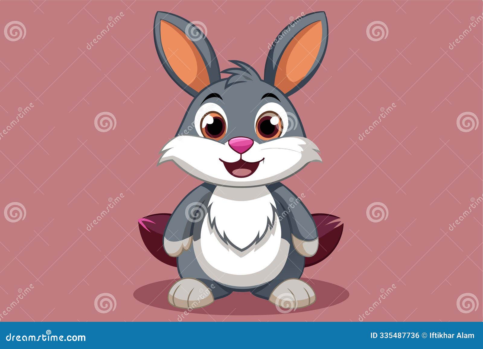 A Cartoon Rabbit Stands Smiling, Featuring Customizable Elements and a ...