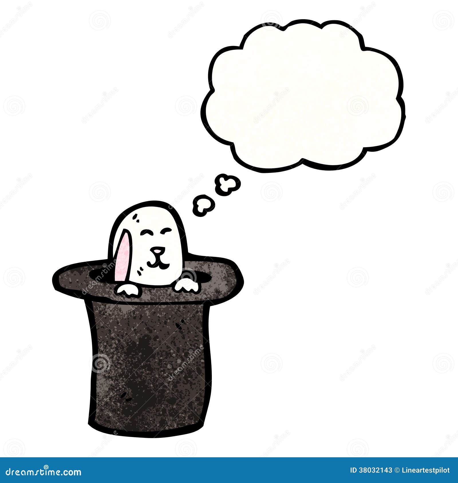 Cartoon rabbit in top hat stock vector. Illustration of doodle - 38032143
