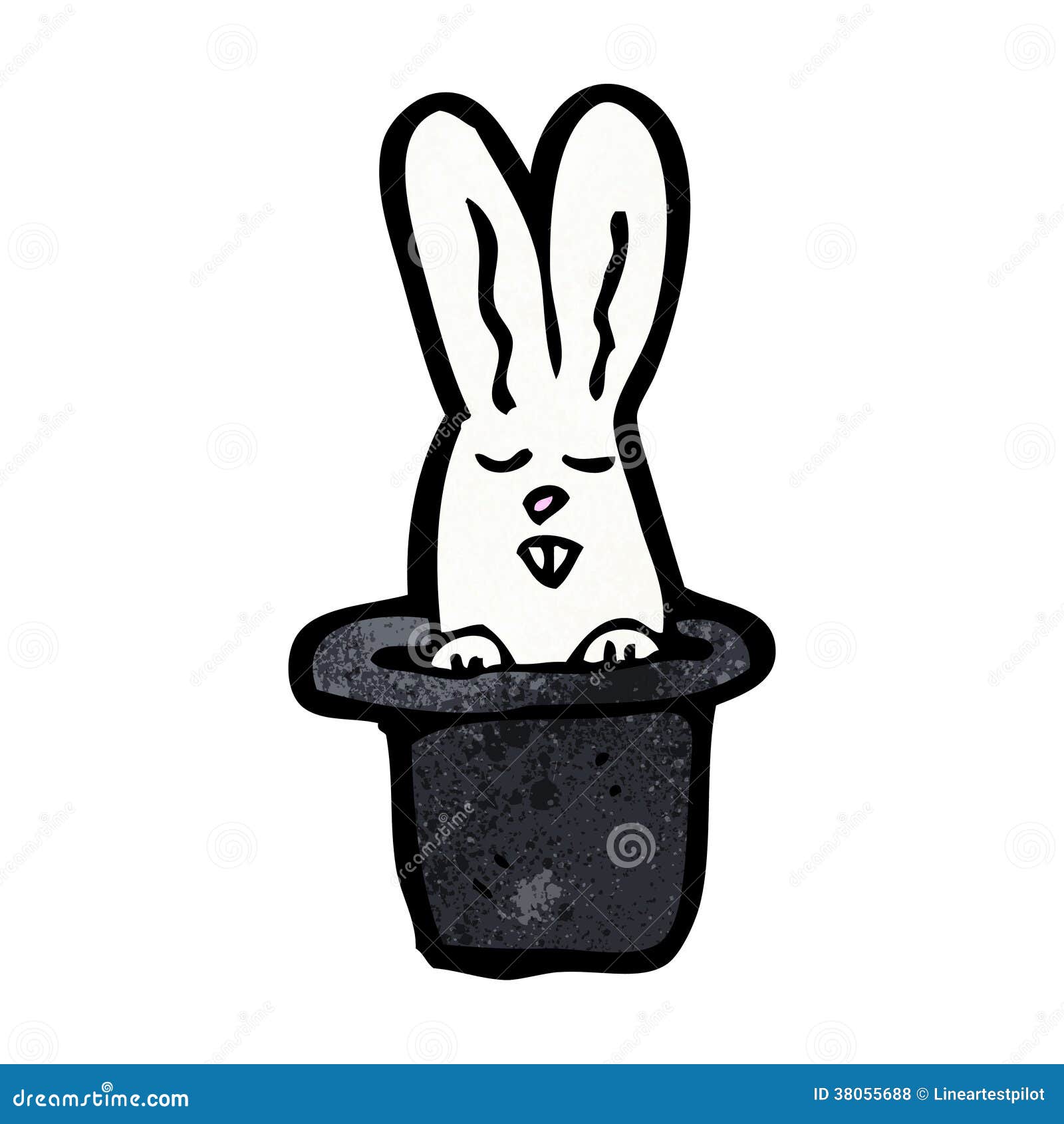 Cartoon rabbit in top hat stock vector. Illustration of retro - 38055688