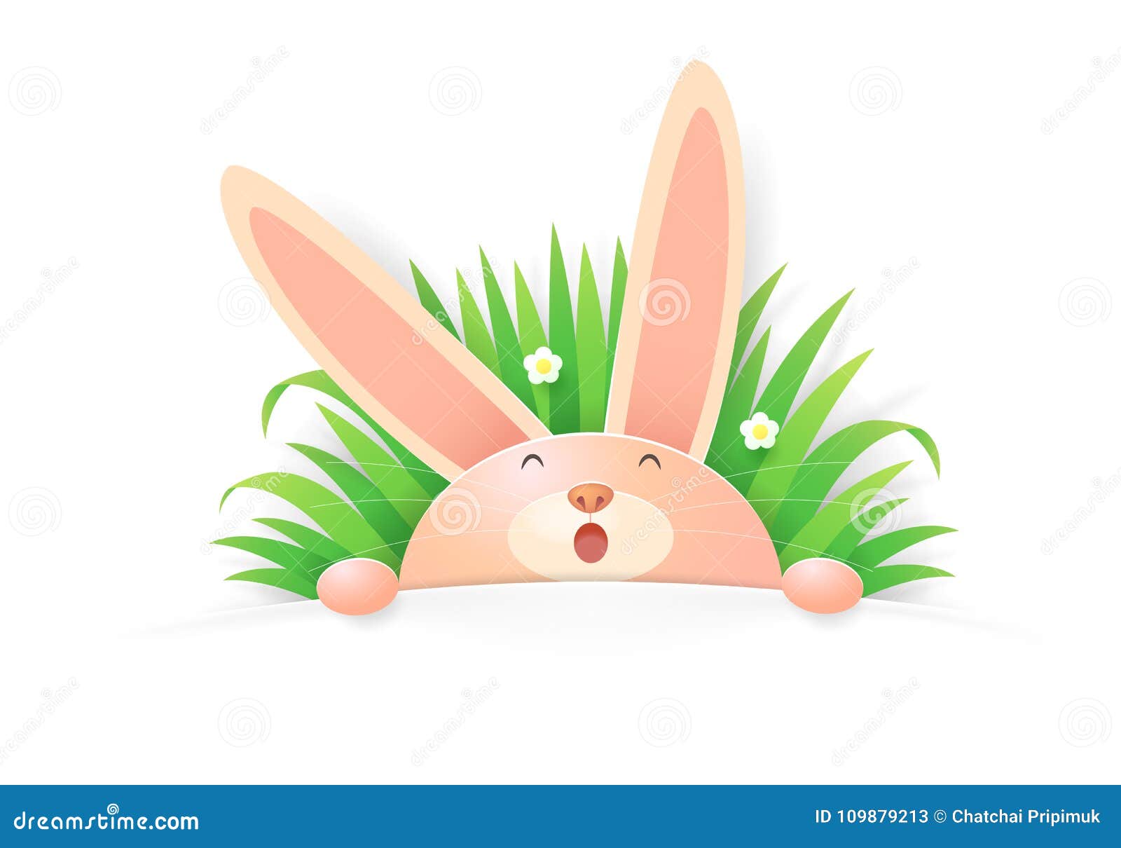 Cartoon rabbit, vector stock vector. Illustration of spring - 109879213