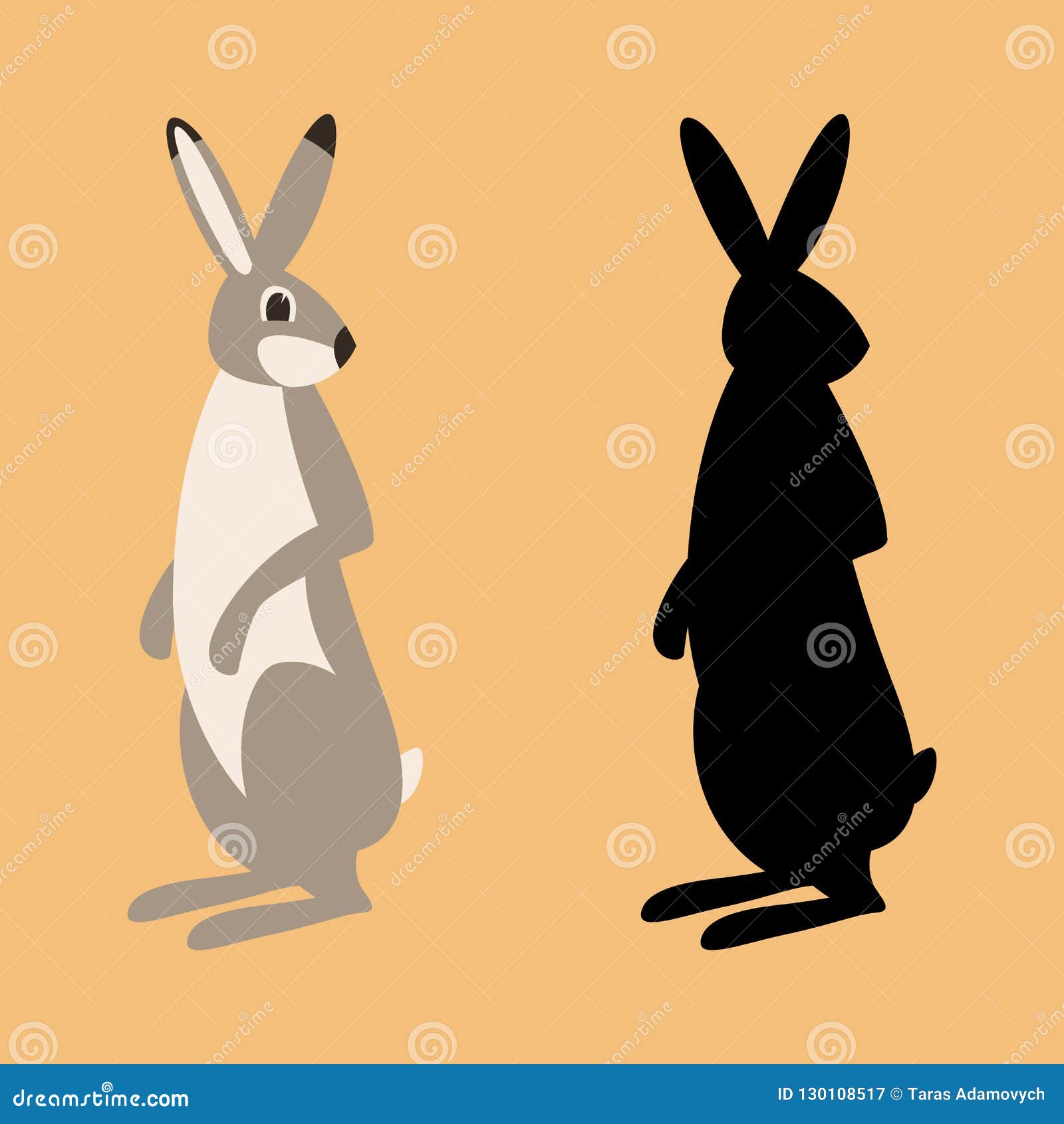Cartoon Rabbit Vector Illustration Flat Style Profile Stock Vector ...
