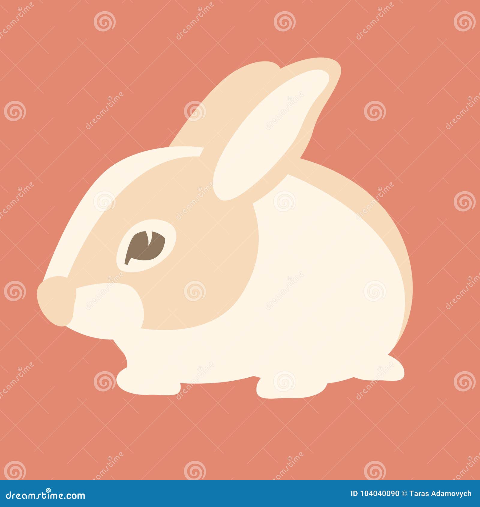 Cartoon Rabbit Vector Illustration Flat Style Profile Stock Vector ...