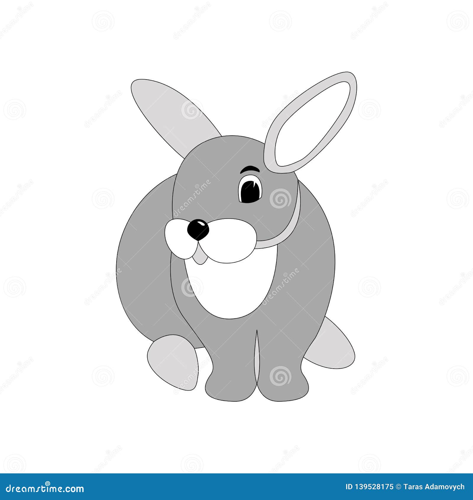 Cartoon Rabbit, Vector Illustration , Front Stock Vector - Illustration ...