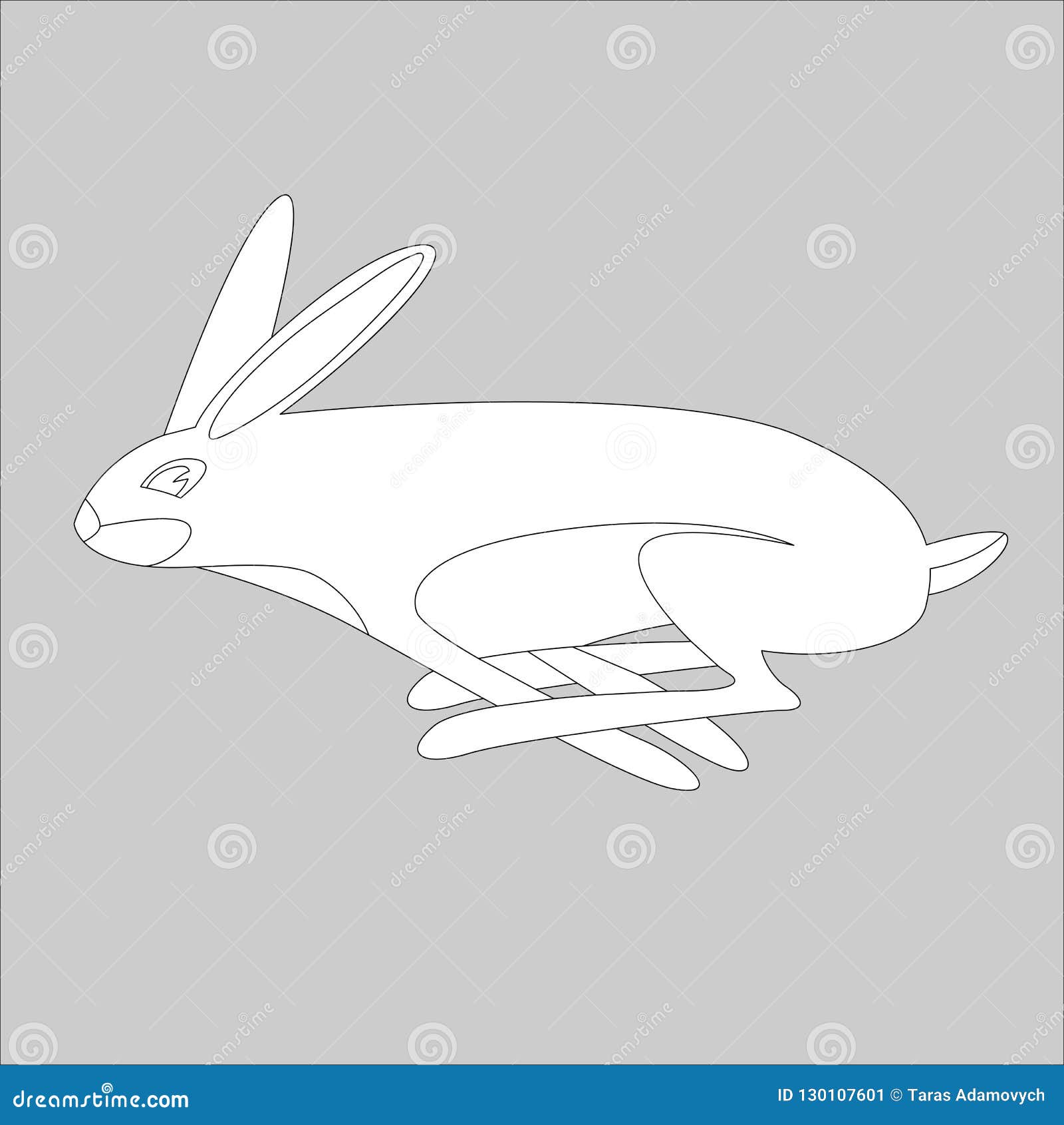 Cartoon Rabbit Vector Illustration Lining Draw Profile Stock Vector ...