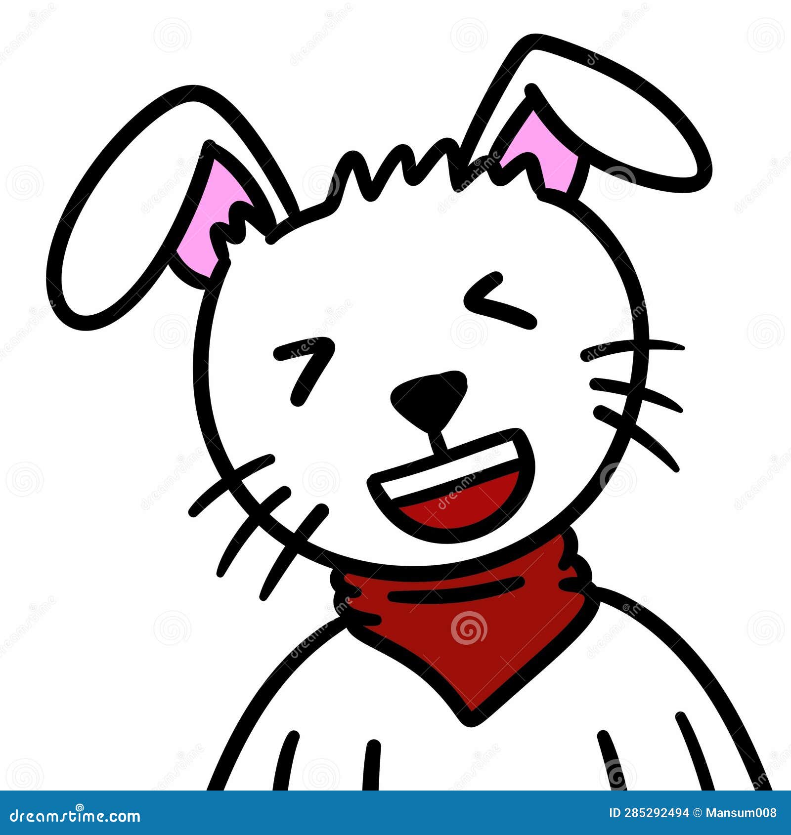 Cartoon Rabbit on a White Background Stock Illustration - Illustration ...