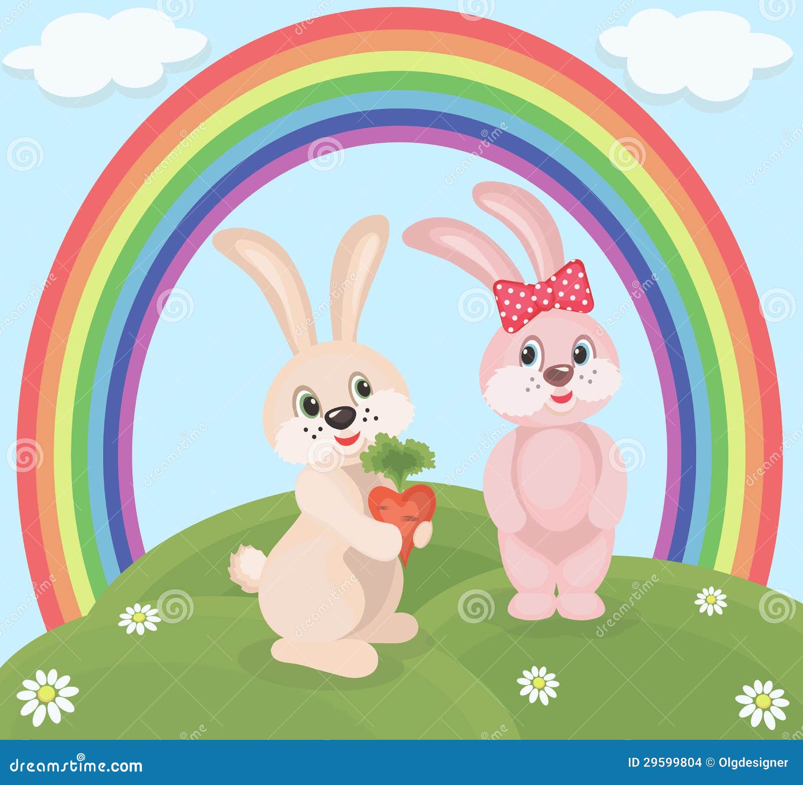 Cartoon rabbits stock vector. Illustration of greeting - 29599804