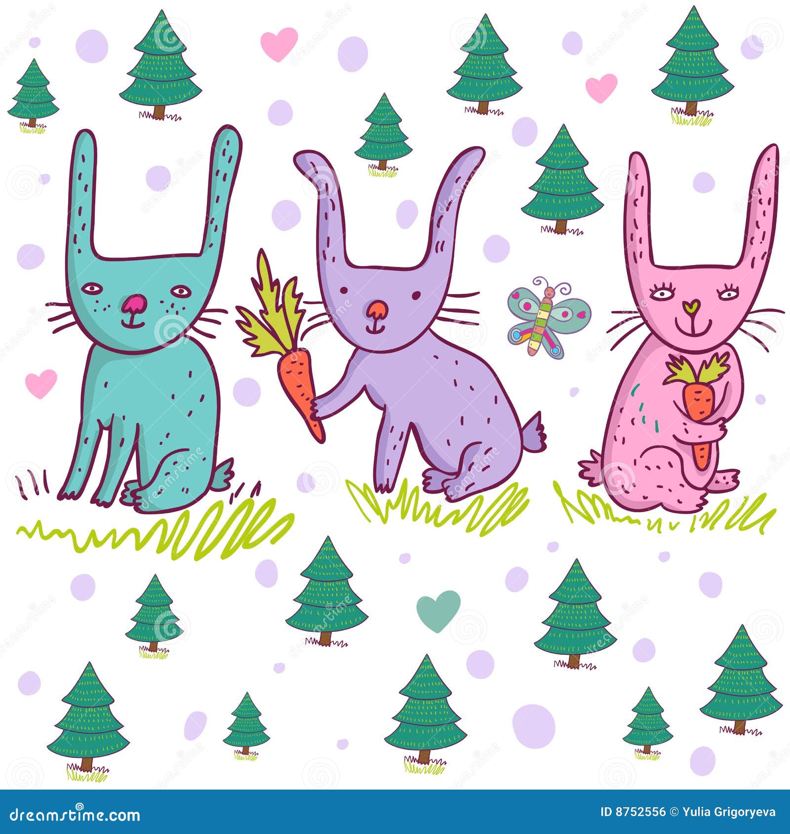 Cartoon rabbits stock vector. Illustration of cheerful - 8752556