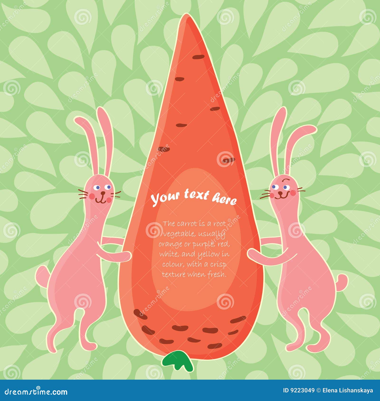 Cartoon Rabbits and Big Carrot Stock Vector - Illustration of gift ...