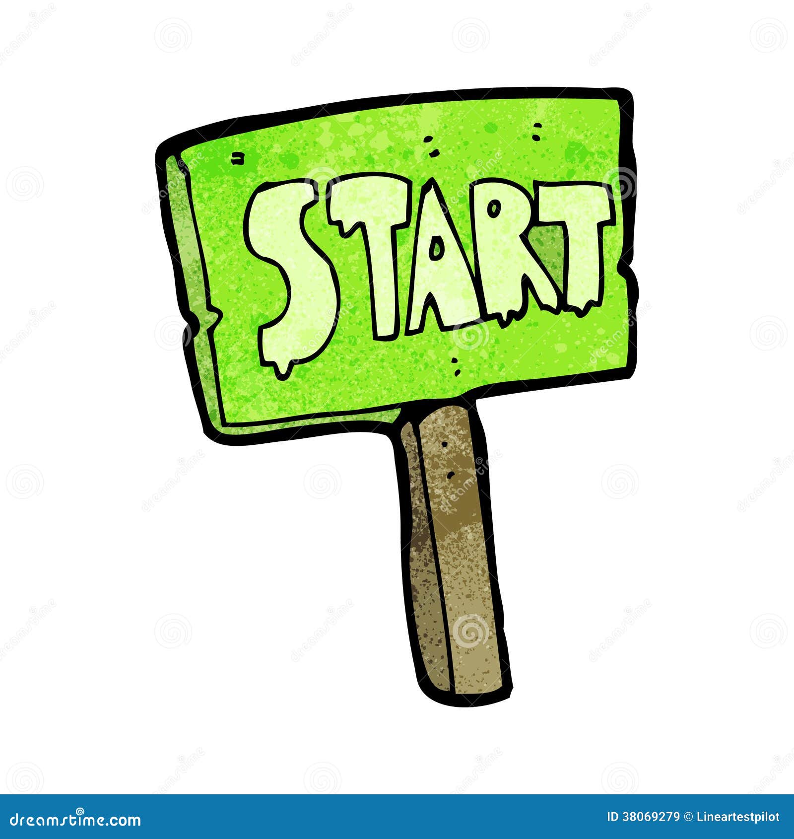 Cartoon race start sign stock vector. Illustration of character - 38069279