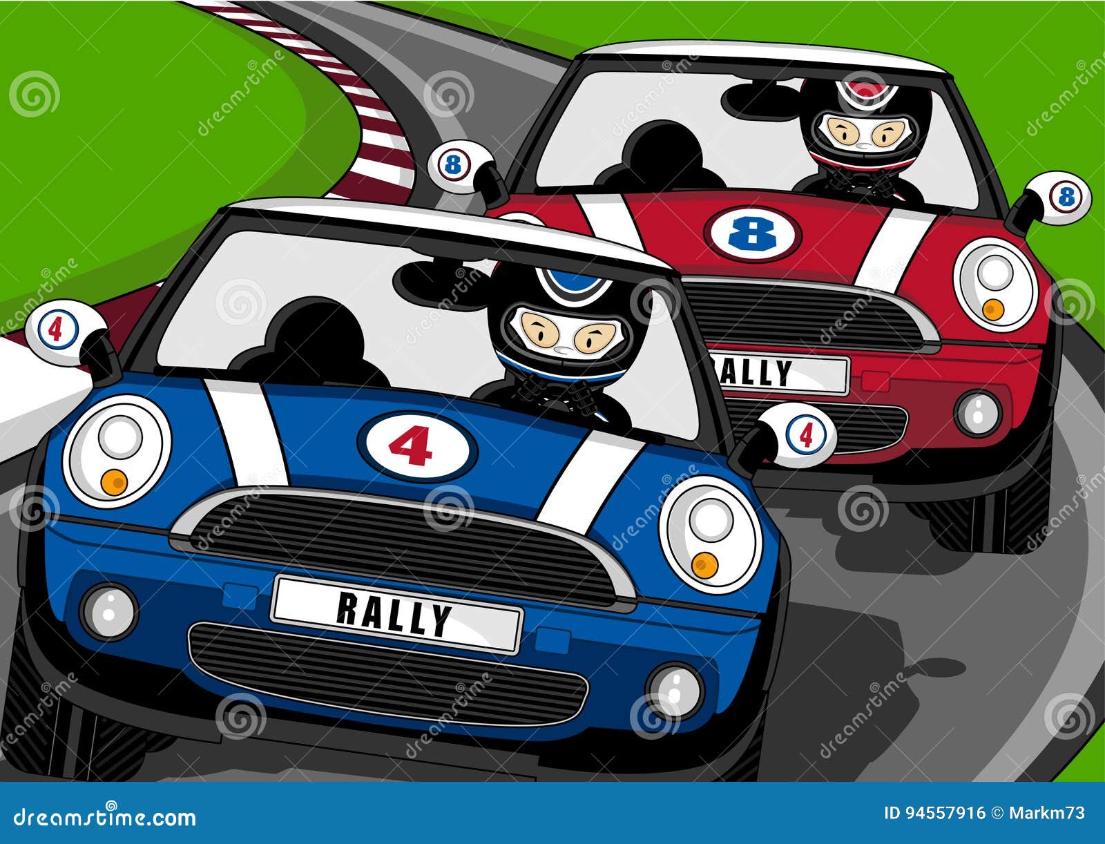 Cartoon Racing Car stock vector. Illustration of motorsport - 94557916