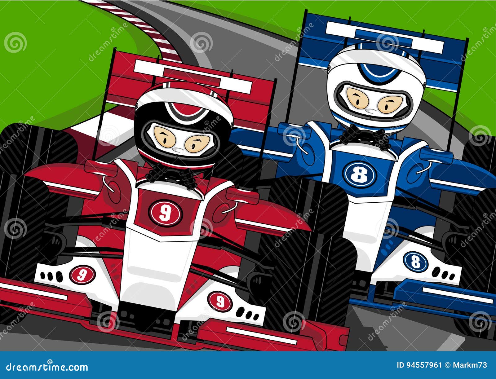 Cartoon Racing Car stock vector. Illustration of cars - 94557961