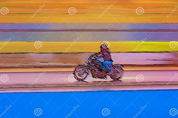 Cartoon of a Racing Motor Cycle Stock Illustration - Illustration of ...