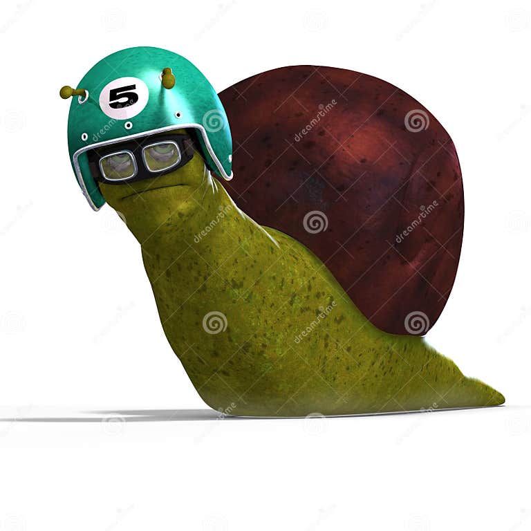 Cartoon Racing Snail stock illustration. Illustration of head - 6864911