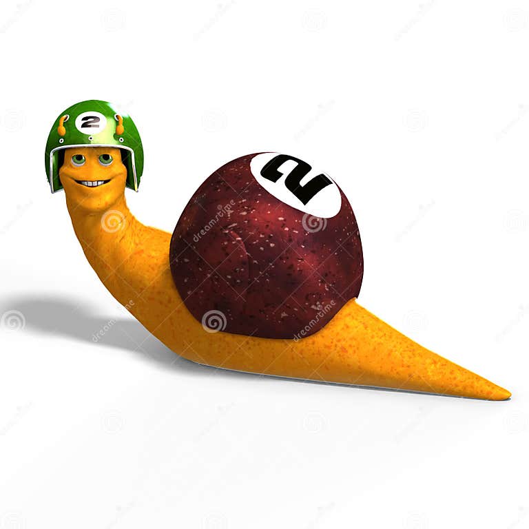 Cartoon Racing Snail stock illustration. Illustration of cochlea - 6985718