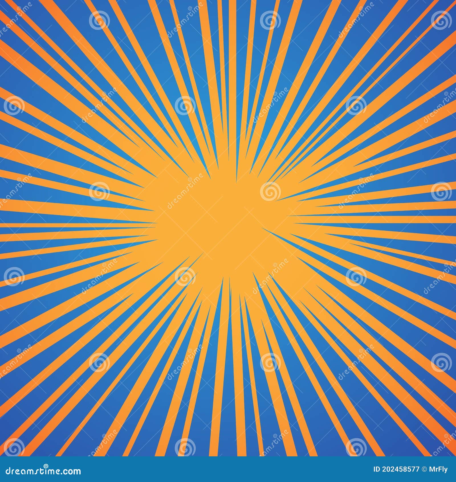 Cartoon Radial Blue Speed Lines Effect, Vector Illustration Stock ...