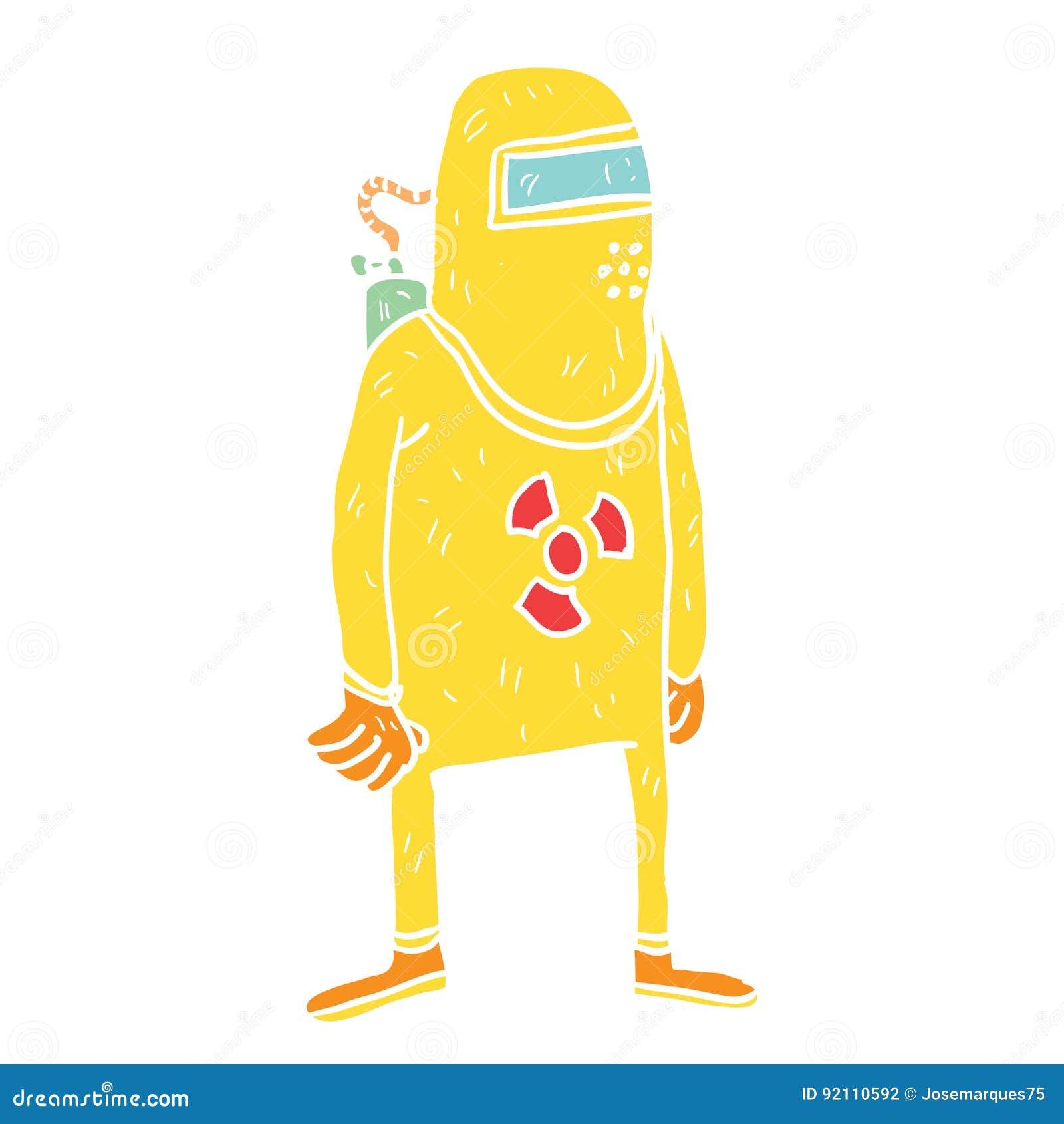 Cartoon Man In Radiation Suit Vector Illustration | CartoonDealer.com ...