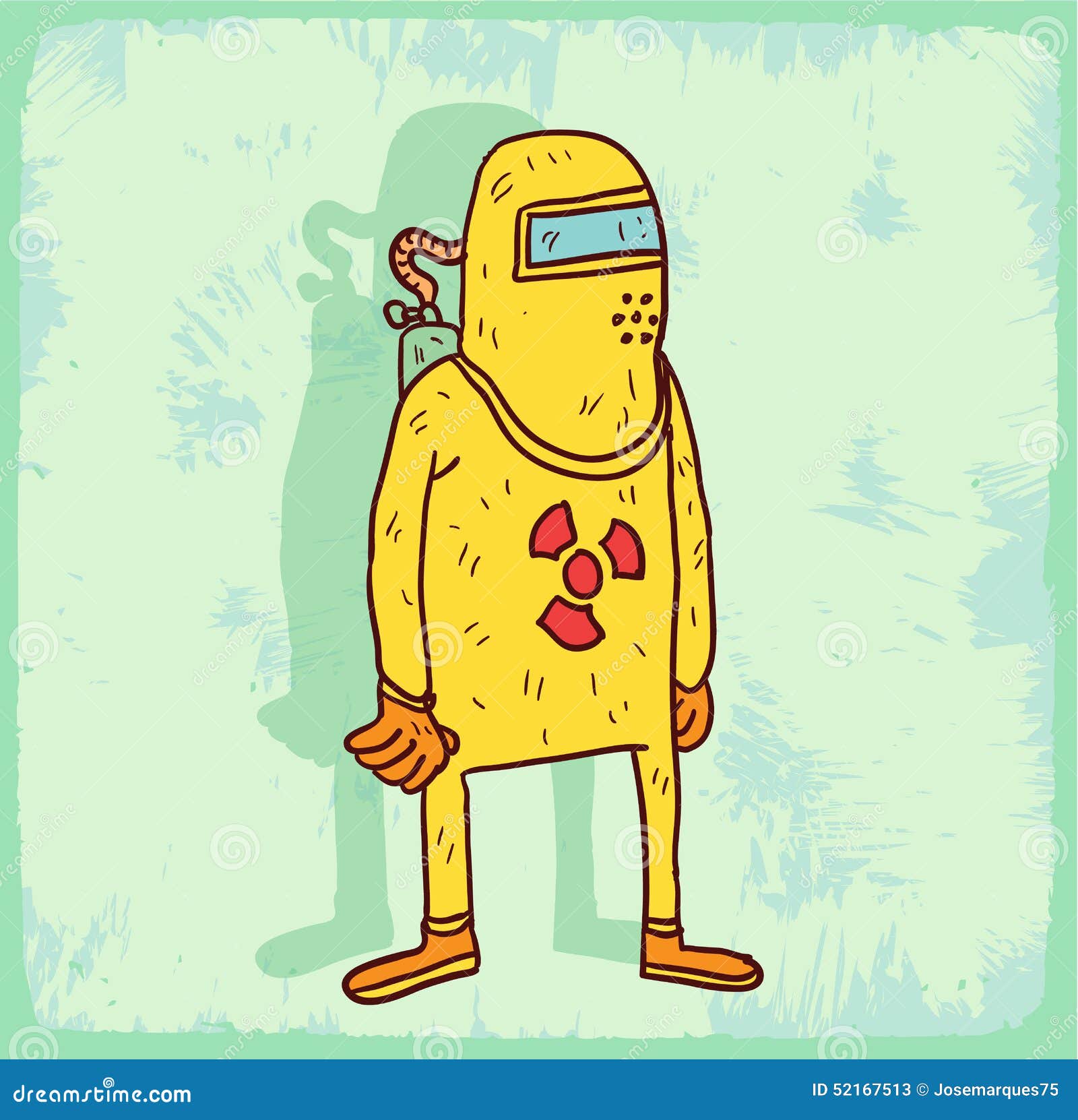 Cartoon Man In Radiation Suit Vector Illustration | CartoonDealer.com ...