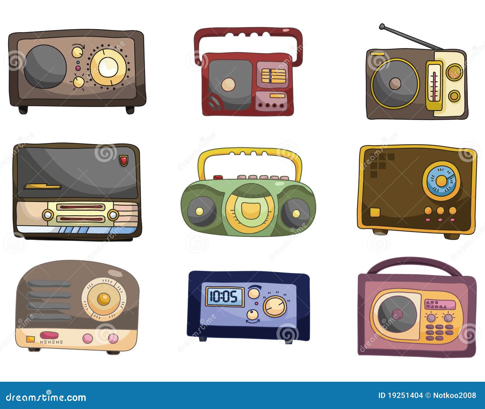 Cartoon radio icon stock vector. Illustration of character - 19251404