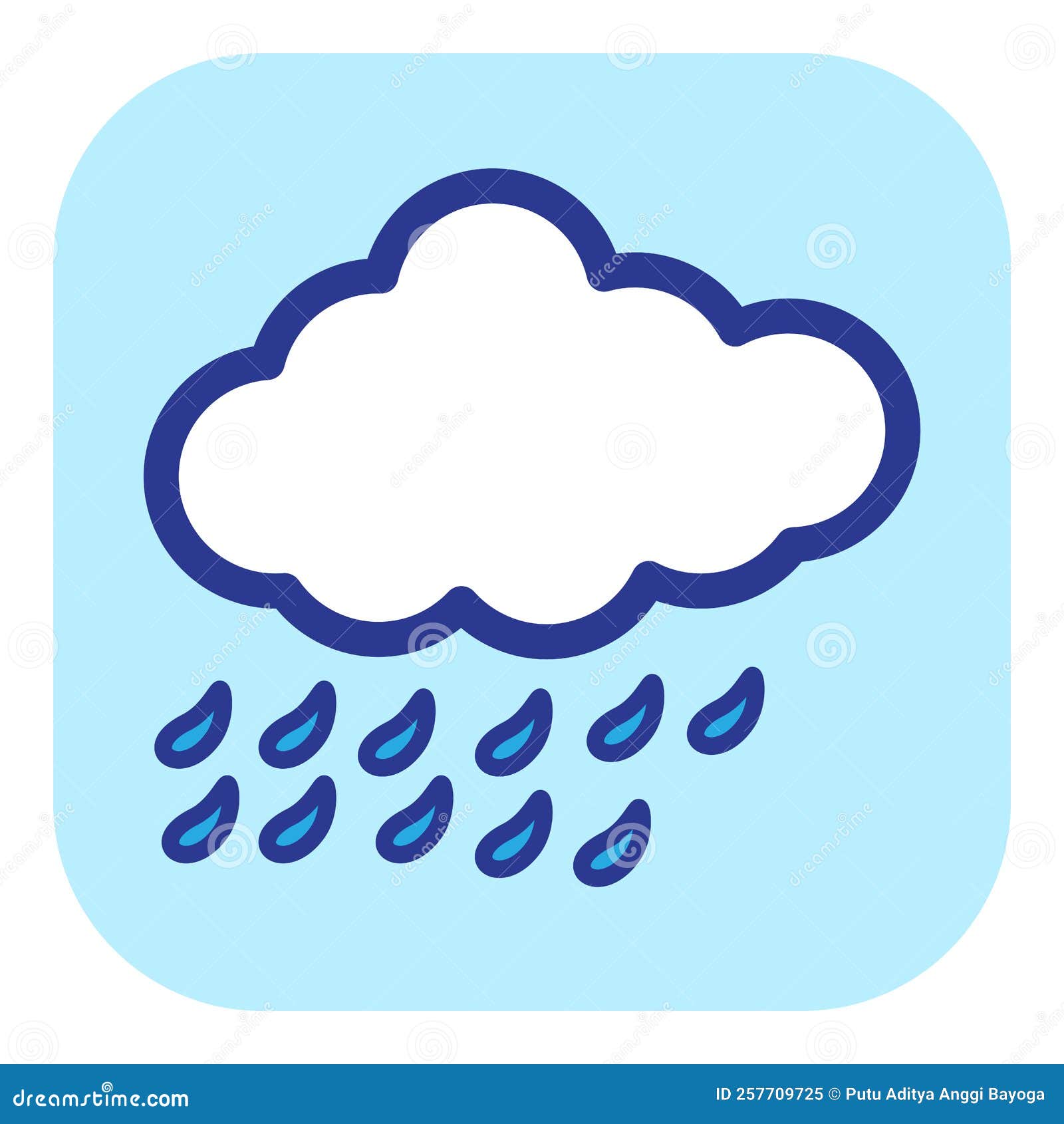 Cartoon rain icon stock vector. Illustration of water - 257709725