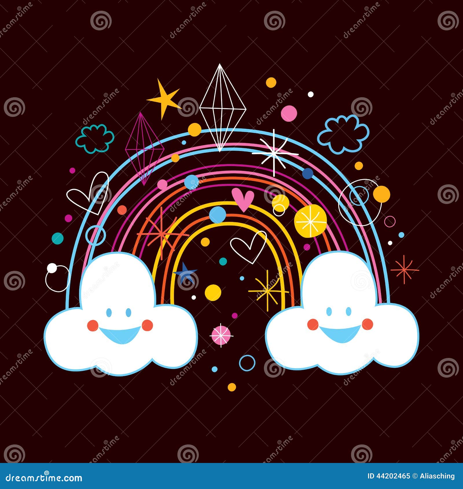 Rainbow In The Clouds. Realistic Rainbow Effect In The Form Of An Arch ...