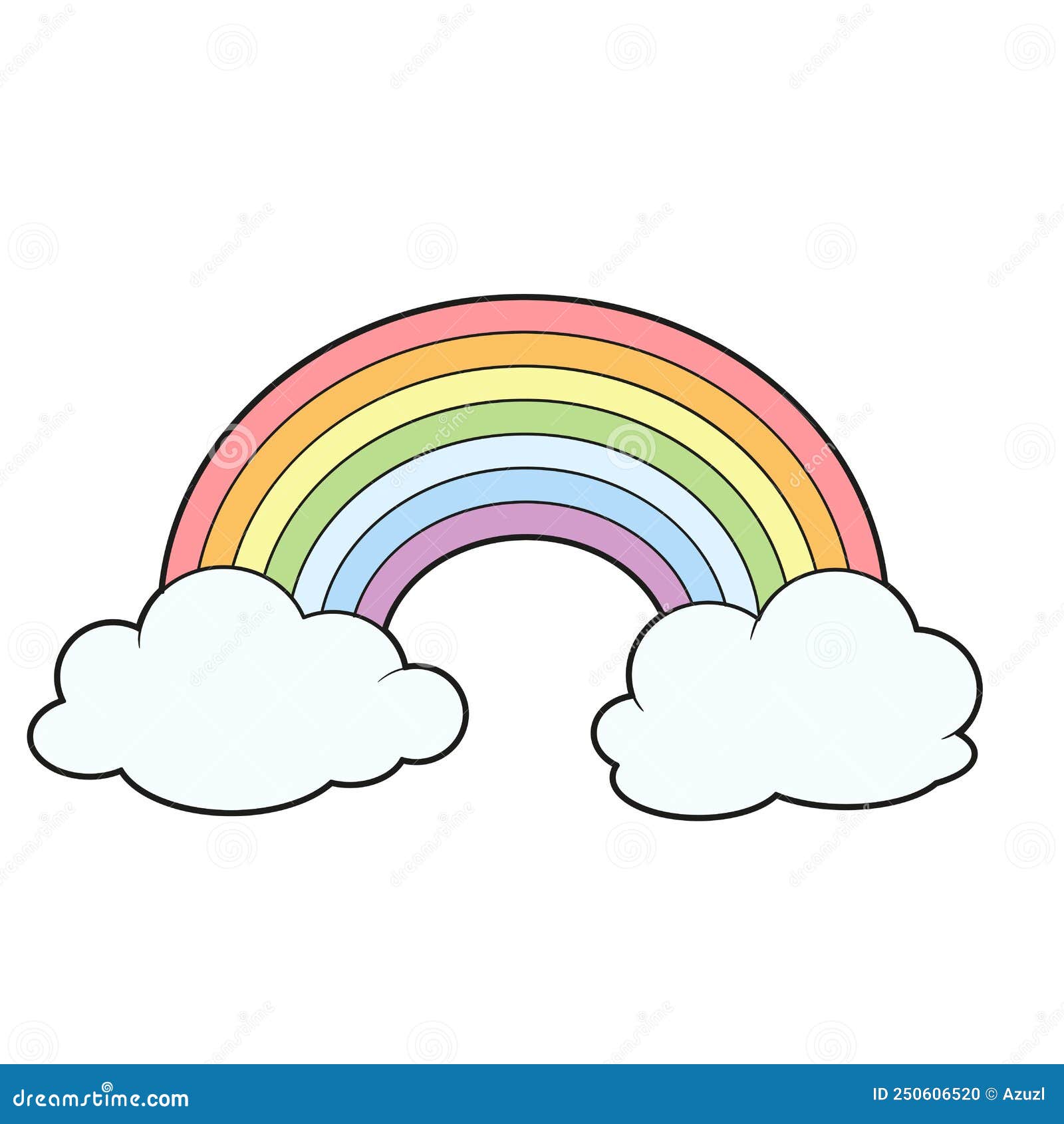 Cartoon Rainbow Color Variation for Coloring Page Isolated on White ...