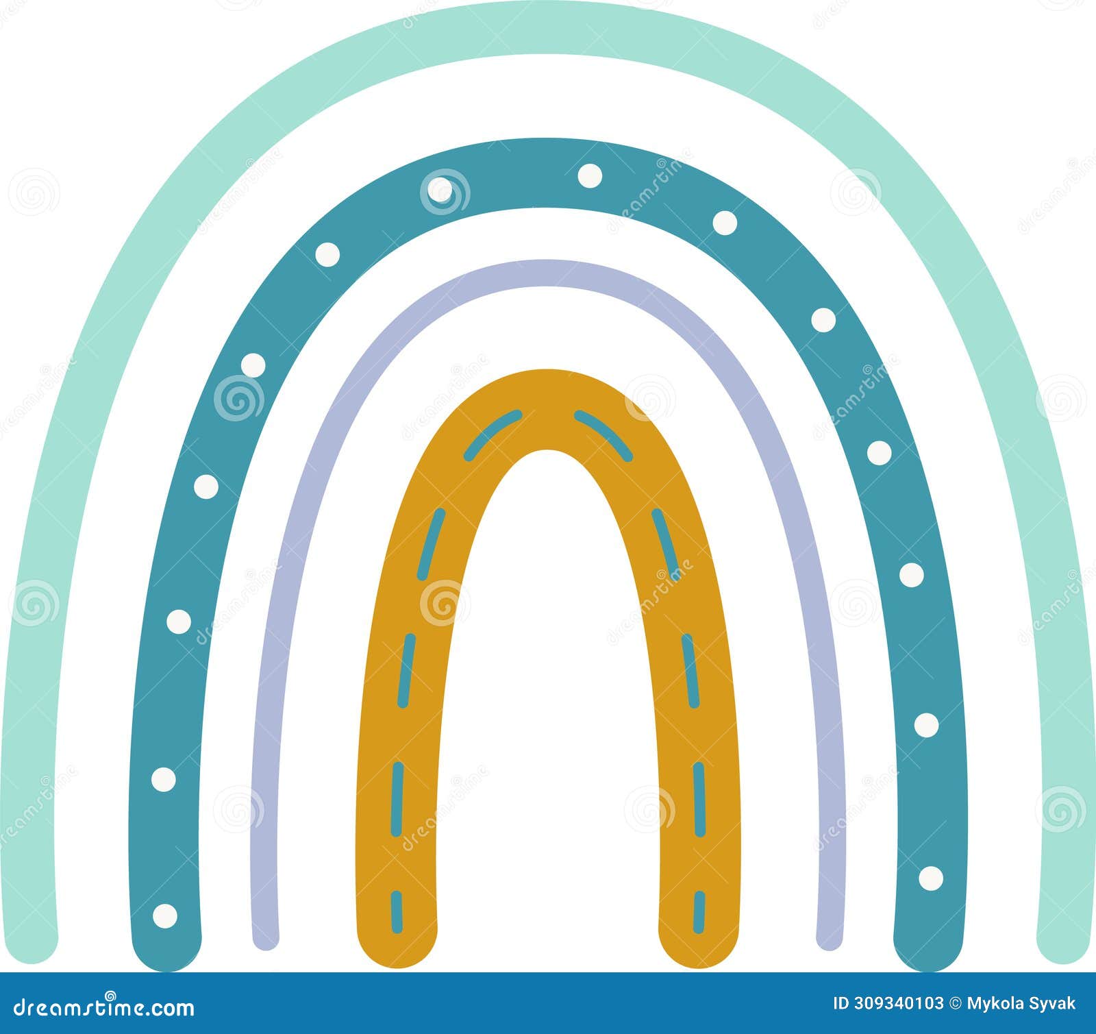 Cartoon Rainbow Icon stock vector. Illustration of happy - 309340103