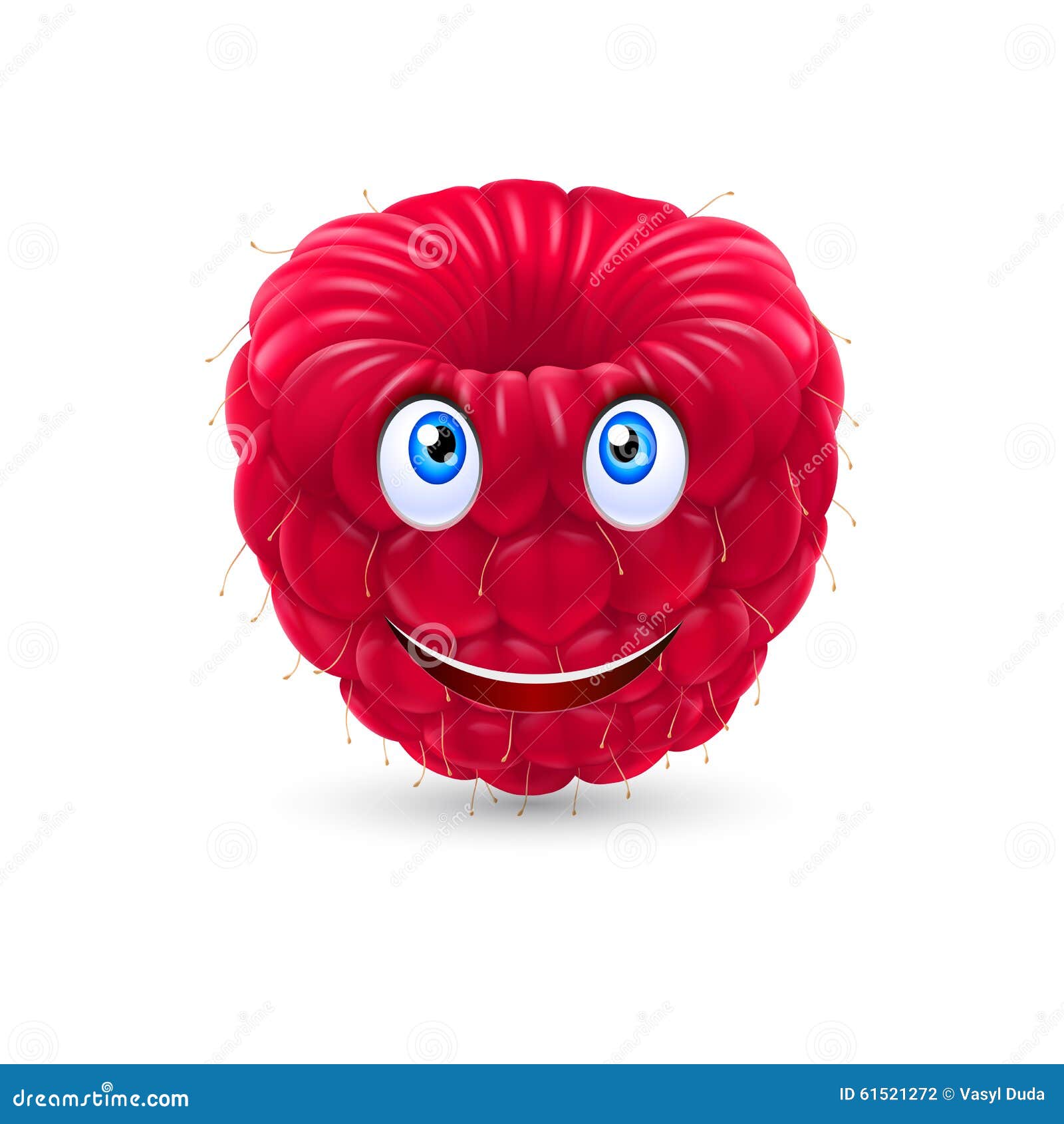 Cartoon raspberry stock vector. Illustration of berry - 61521272