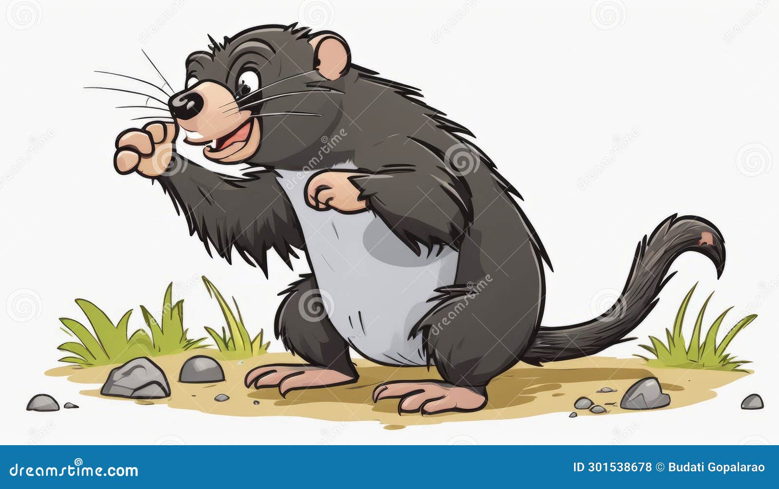 A Cartoon Rat with a Big Smile and Big Eyes Stock Illustration ...