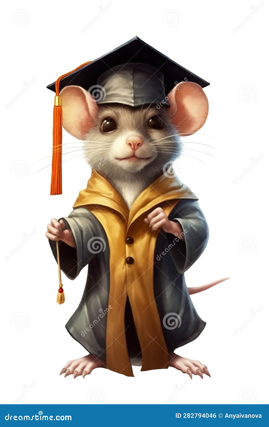 A Cartoon Rat Dressed in a Graduation Gown. Generative AI Image. Stock ...