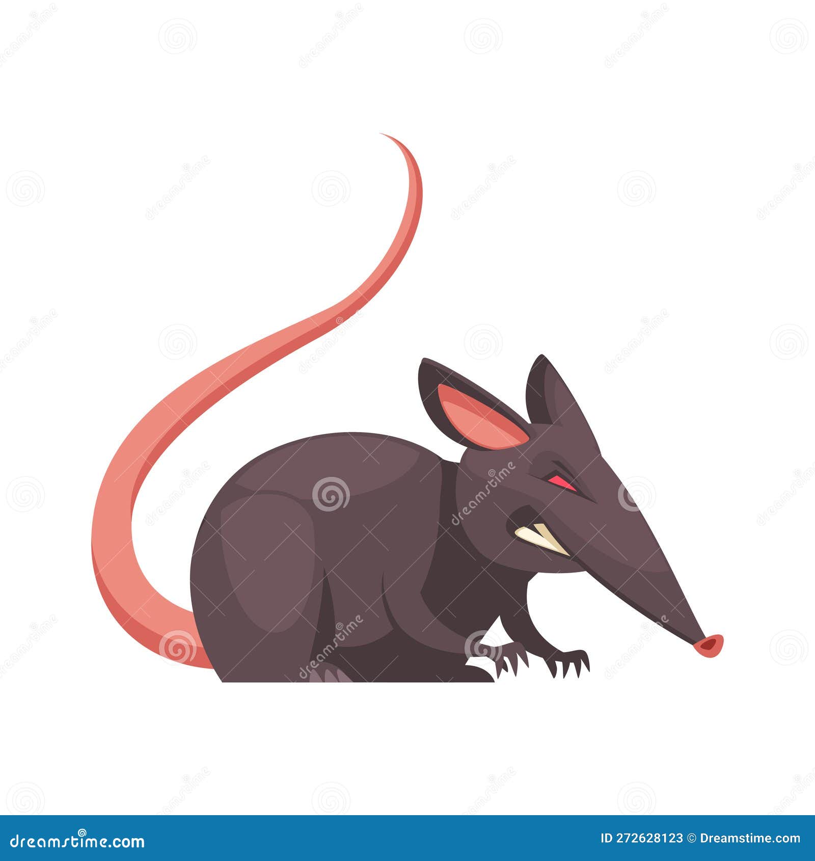 Cartoon Rat Illustration stock vector. Illustration of home - 272628123