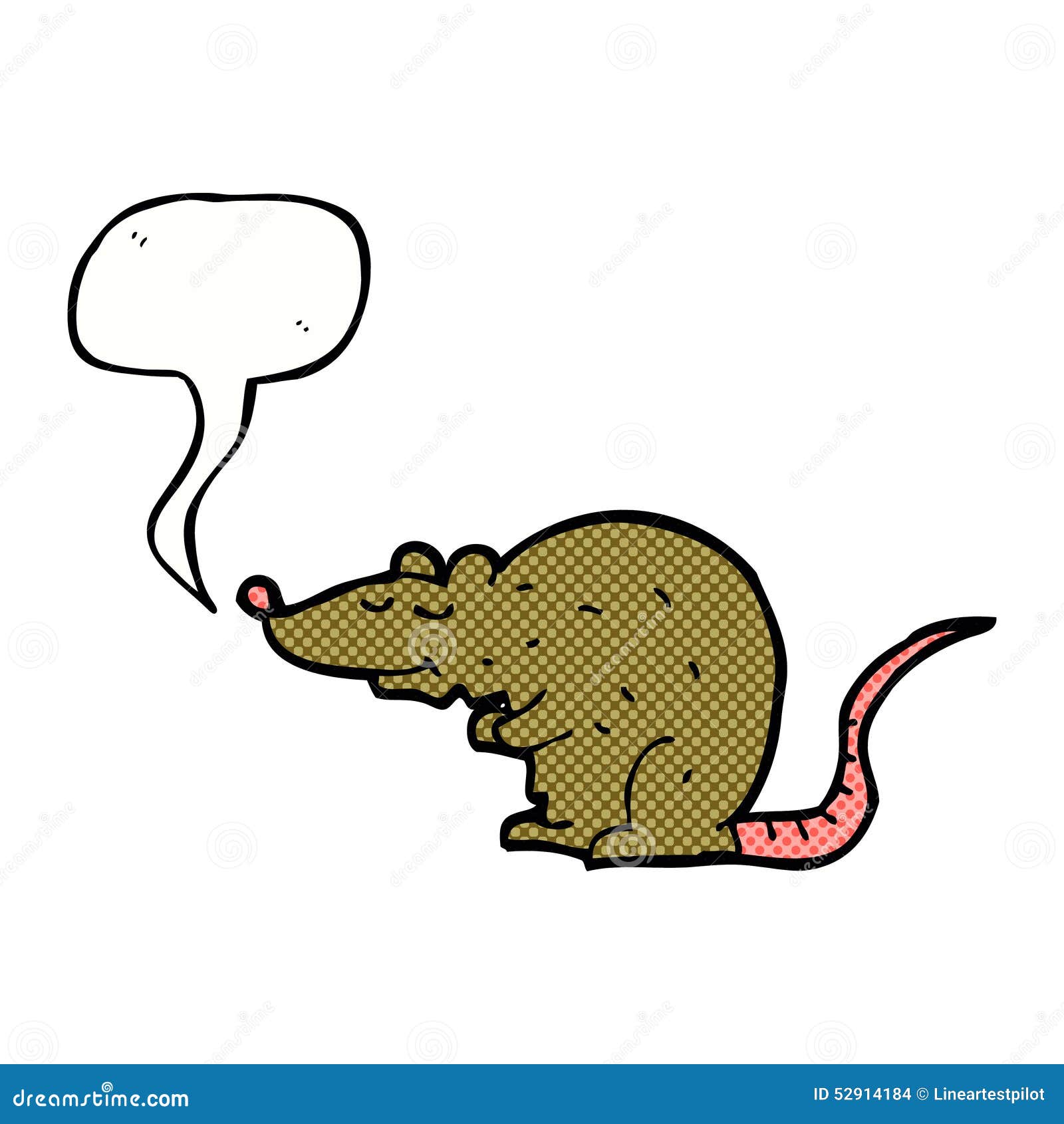 Cartoon Rat with Speech Bubble Stock Illustration - Illustration of ...