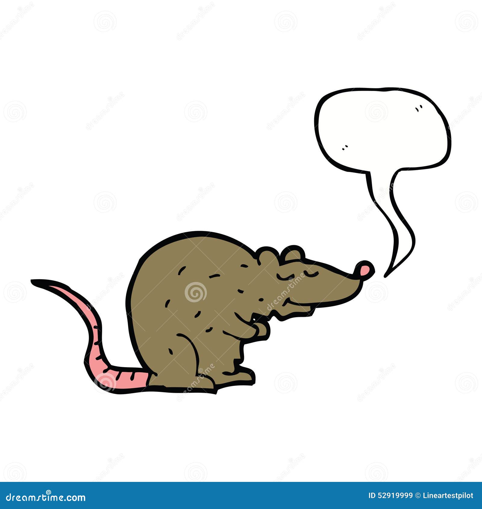 Cartoon Rat with Speech Bubble Stock Illustration - Illustration of ...
