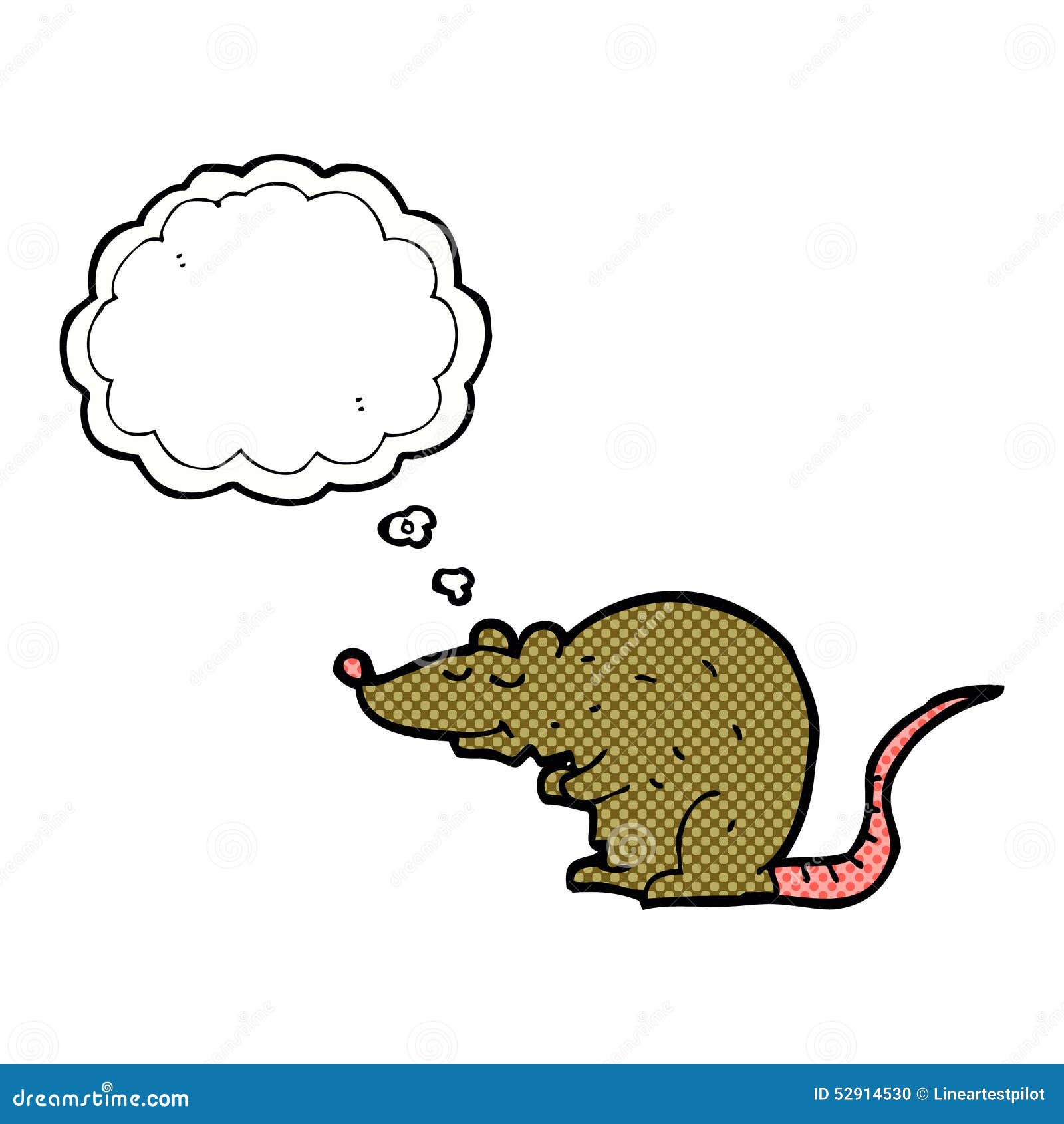 Cartoon Rat with Thought Bubble Stock Illustration - Illustration of ...
