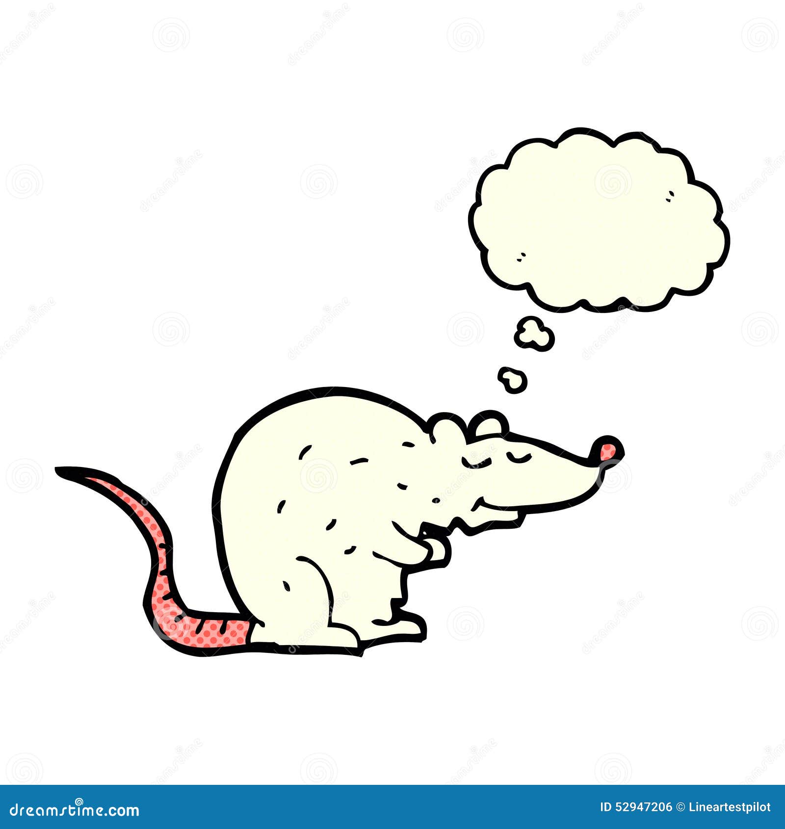 Cartoon Rat with Thought Bubble Stock Illustration - Illustration of ...