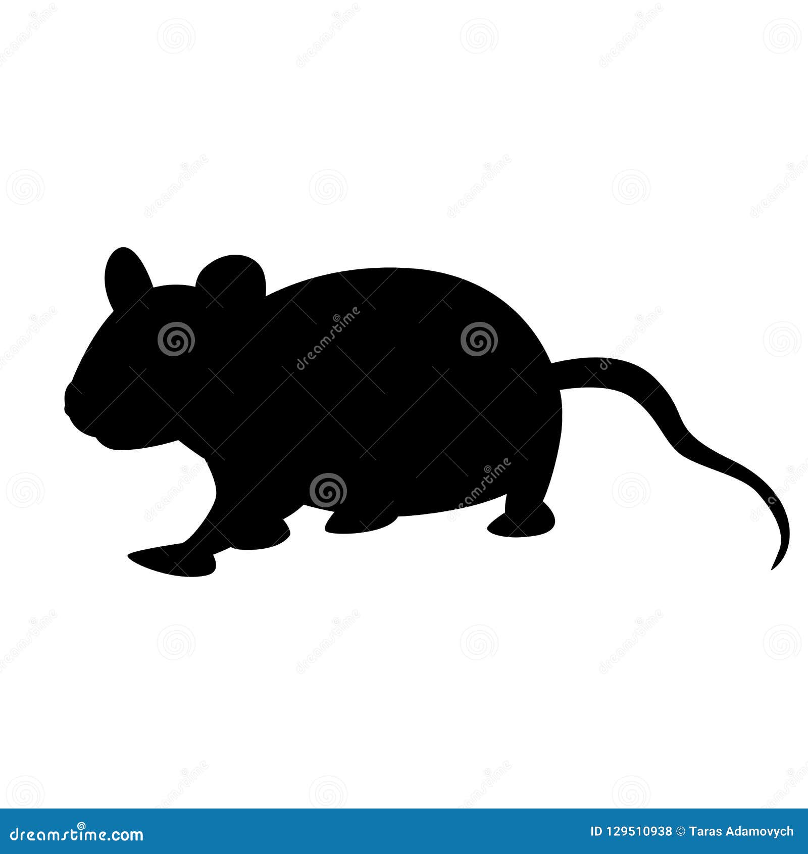 Cartoon Rat Vector Illustration Black Silhouette Profile Stock Vector ...