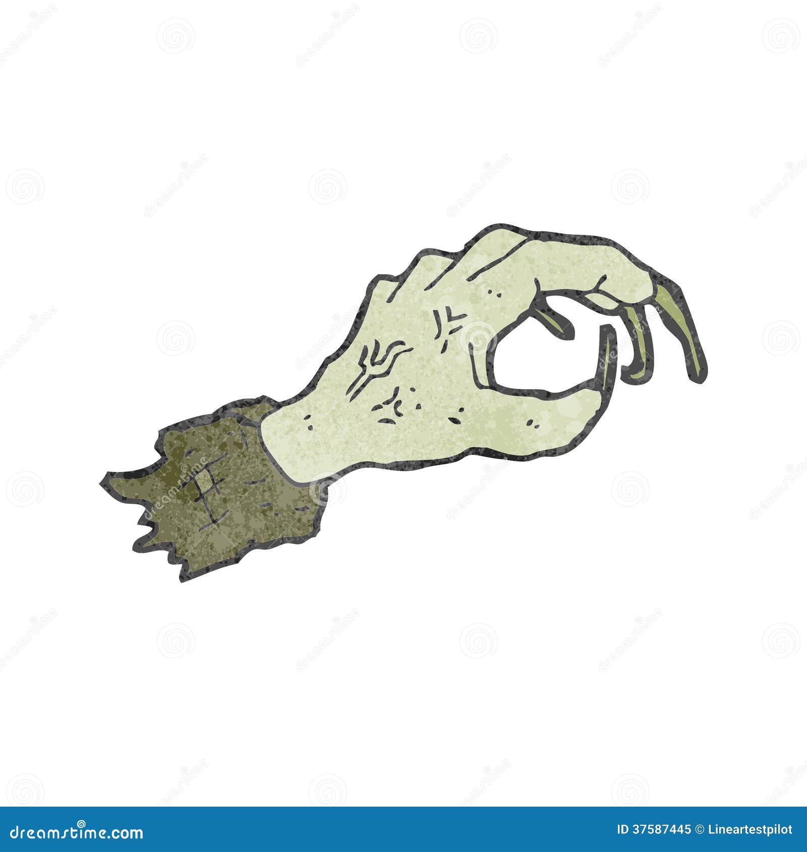 Cartoon Reaching Zombie Hand Stock Vector - Illustration of retro ...