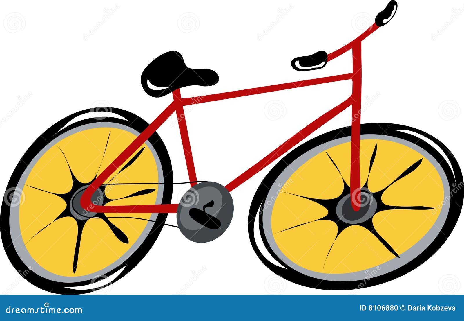 Cartoon red bicycle stock vector. Illustration of transportation - 8106880