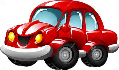 Cartoon red car stock vector. Illustration of auto, view - 16365894