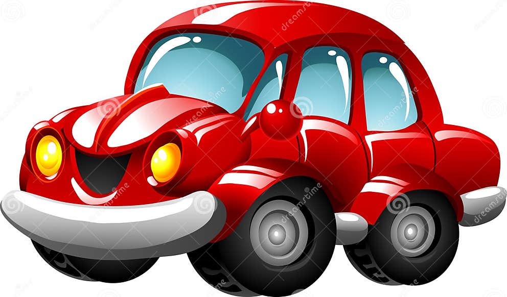 Cartoon red car stock vector. Illustration of auto, view - 16365894
