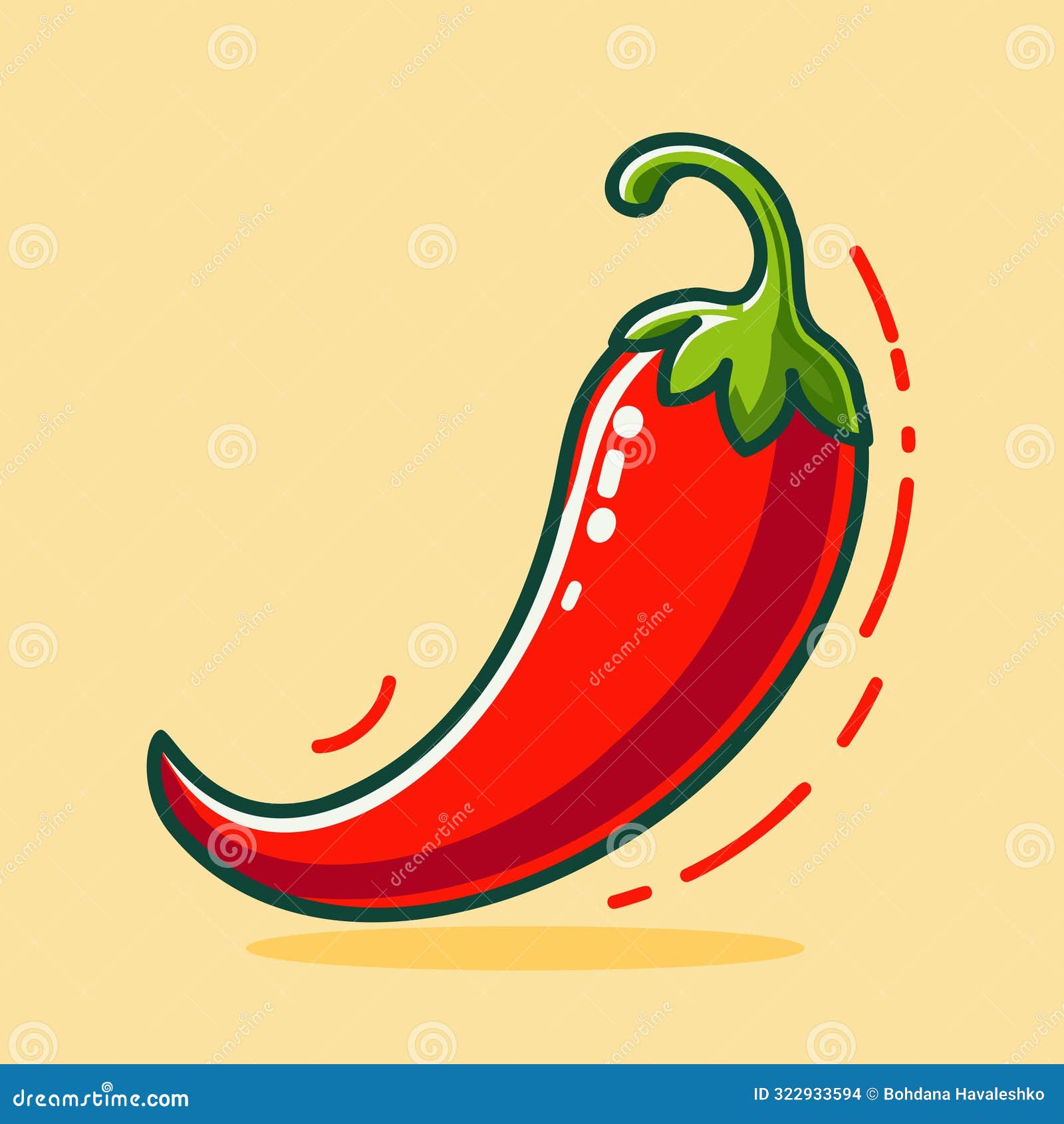 Cartoon Red Chili Pepper Illustration Stock Vector Illustration Of Healthy Spicy 322933594