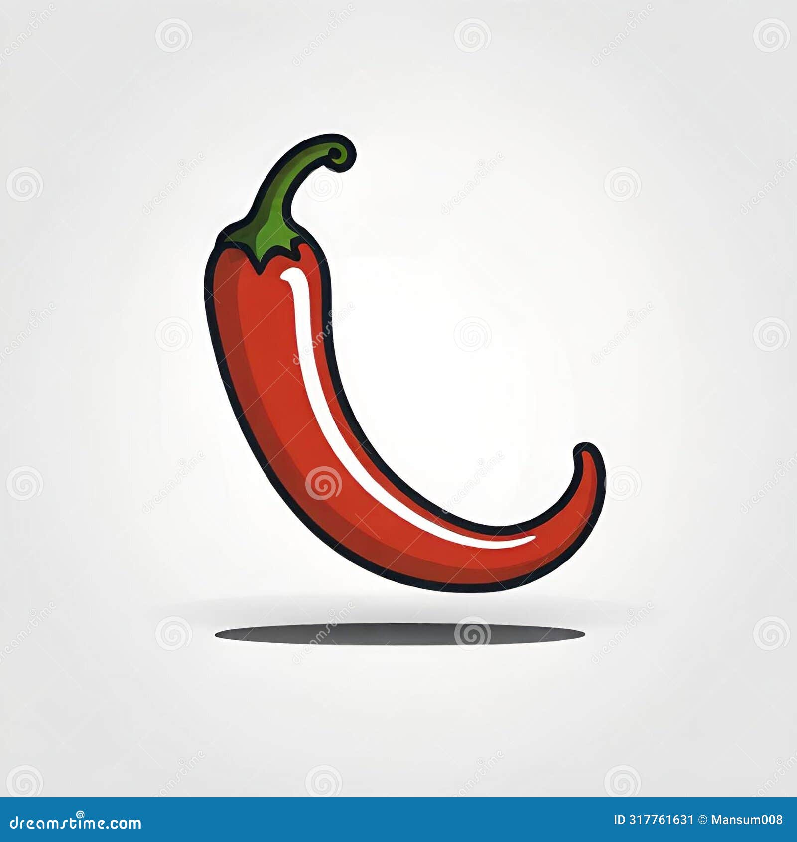 Cartoon Red Chili Pepper on White Stock Illustration - Illustration of ...