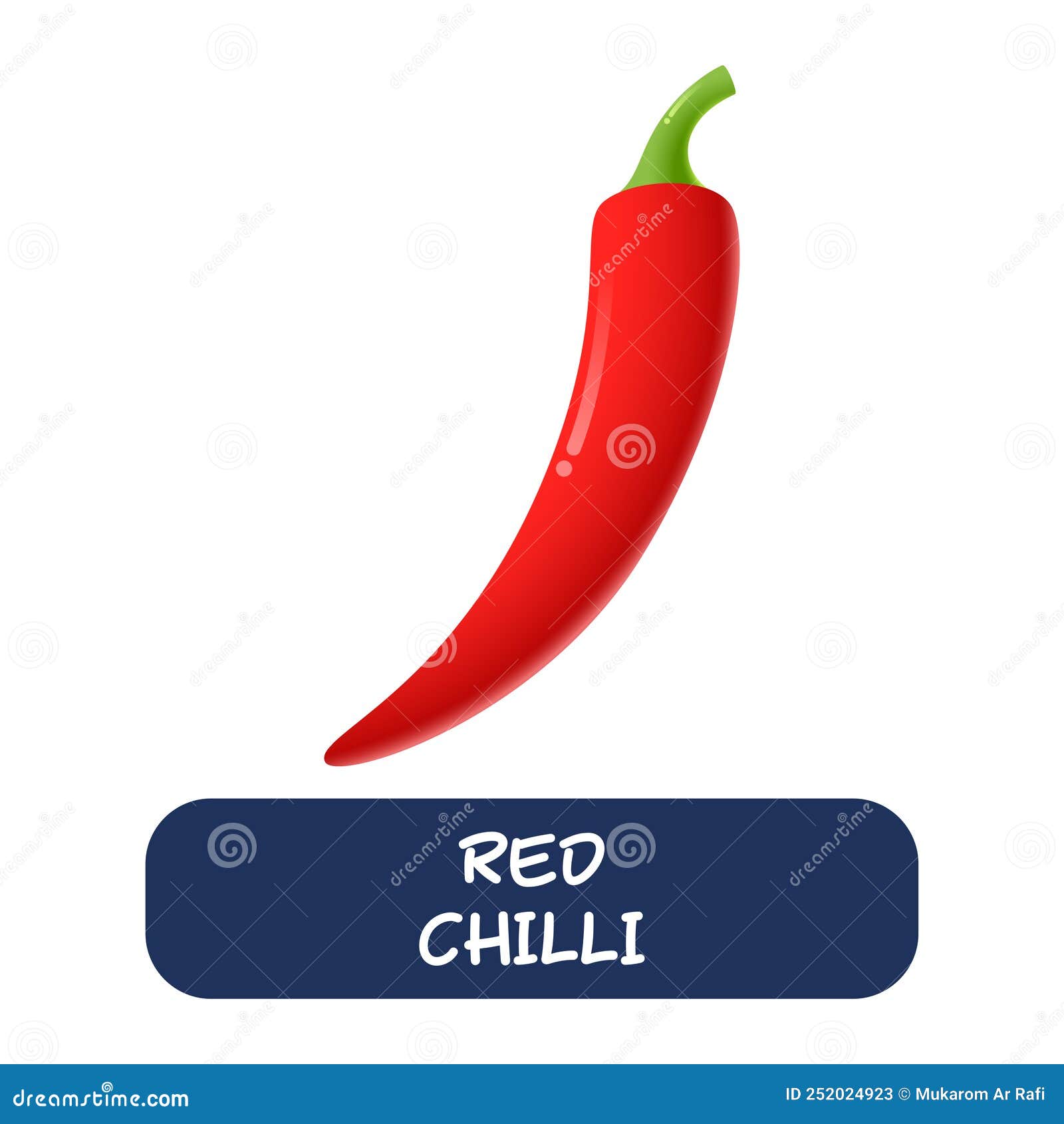 Cartoon Red Chilli Vegetables Vector Isolated On White Background ...