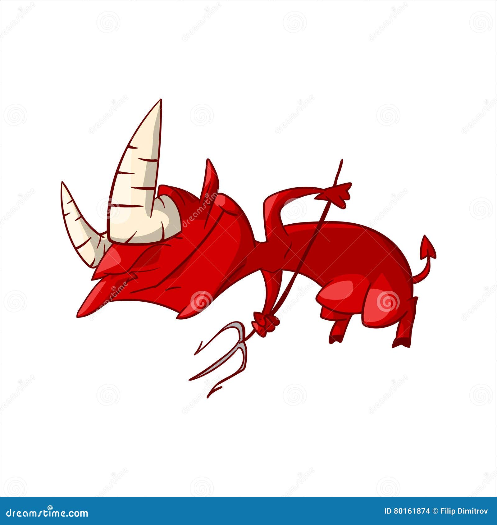 Cartoon red demon stock vector. Illustration of lucifer - 80161874