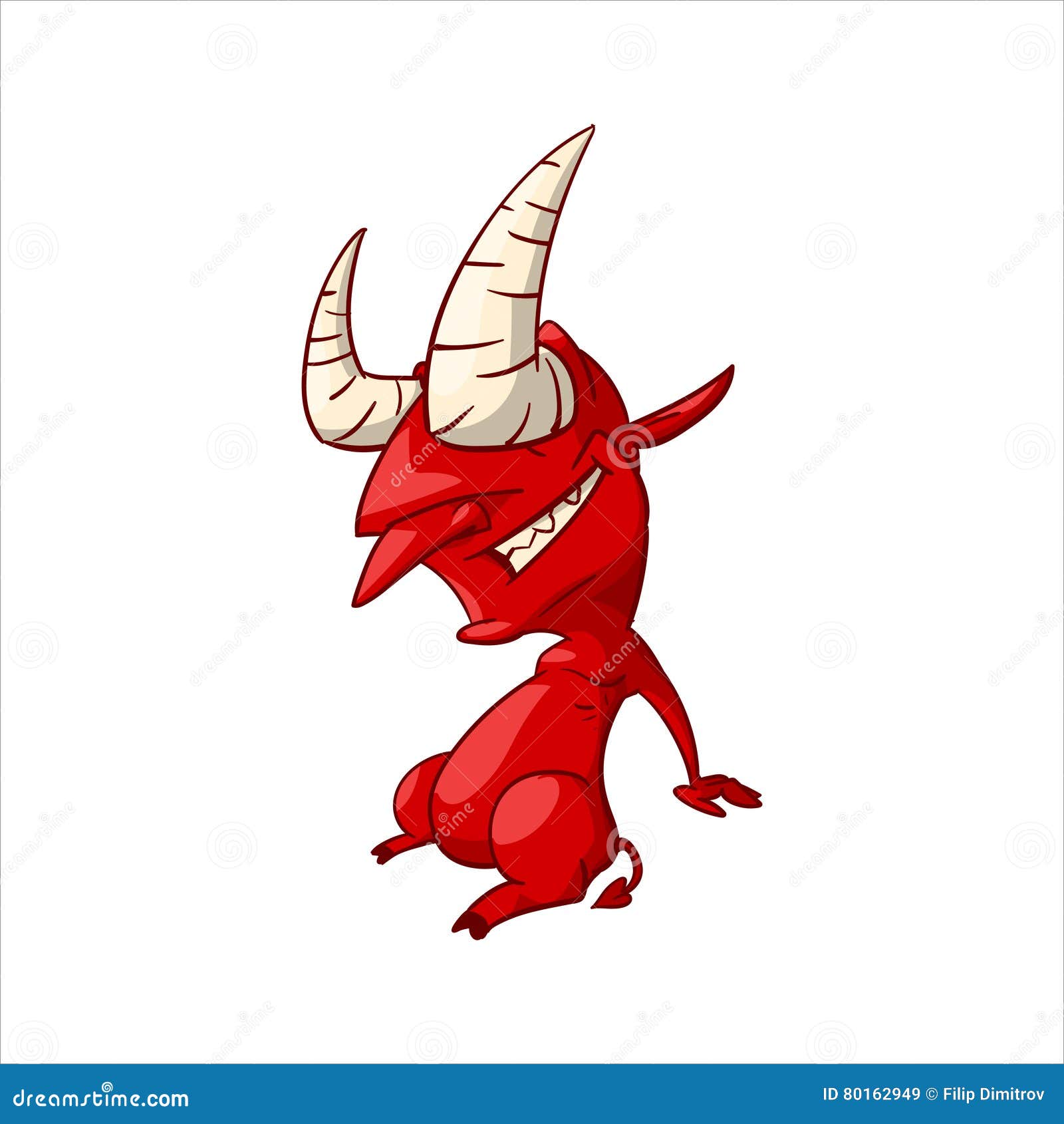 Cartoon red demon stock vector. Illustration of mascot - 80162949