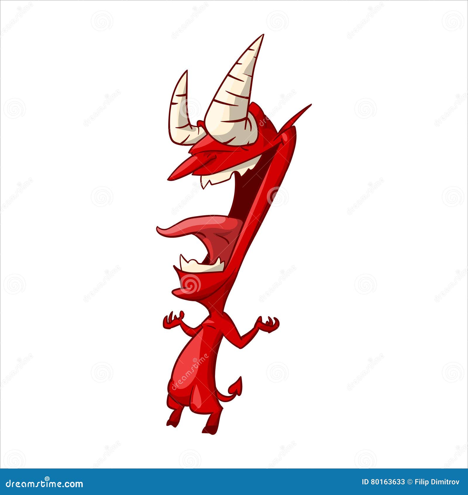 Cartoon red demon stock vector. Illustration of devil - 80163633