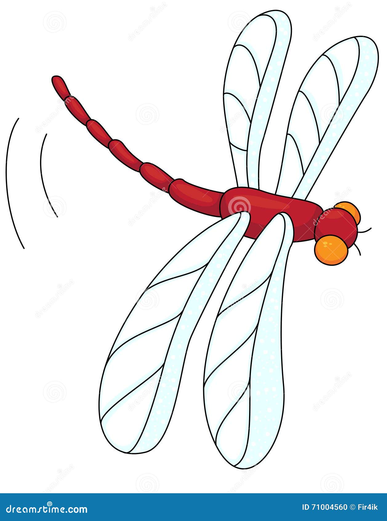 Cartoon red dragonfly stock vector. Illustration of collection - 71004560